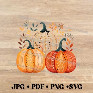 Fall Boho Pumpkins High Quality Clip Art | Instant Download | Sweaters ...