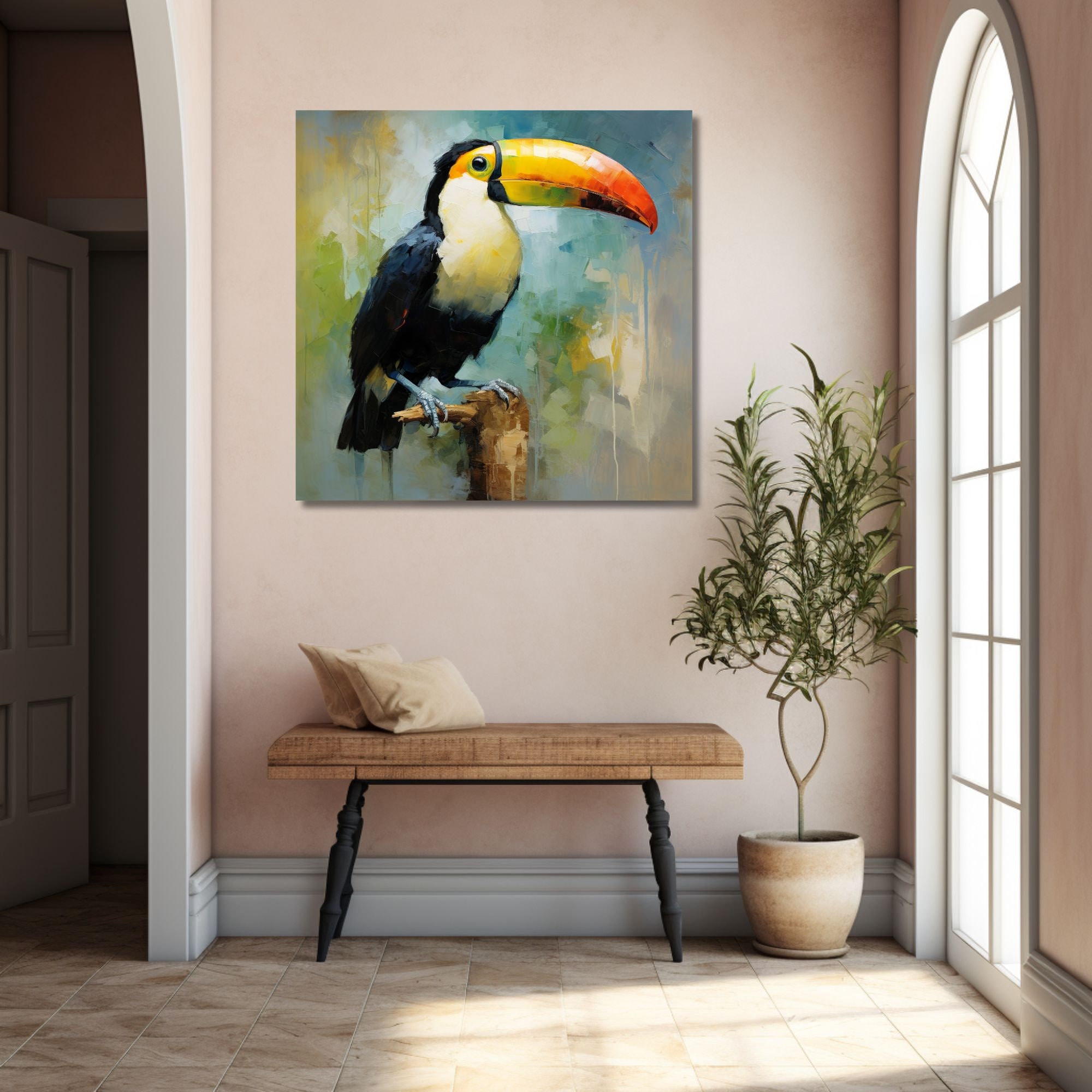 Mystical Toucan Perch Abstract Bird Art Avian Artwork Tropical Bird ...