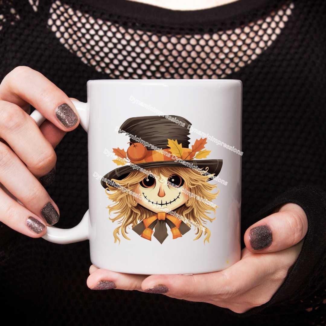 Whimsical Fall Scarecrow Face SVG Clipart | Autumn Harvest Graphics ...