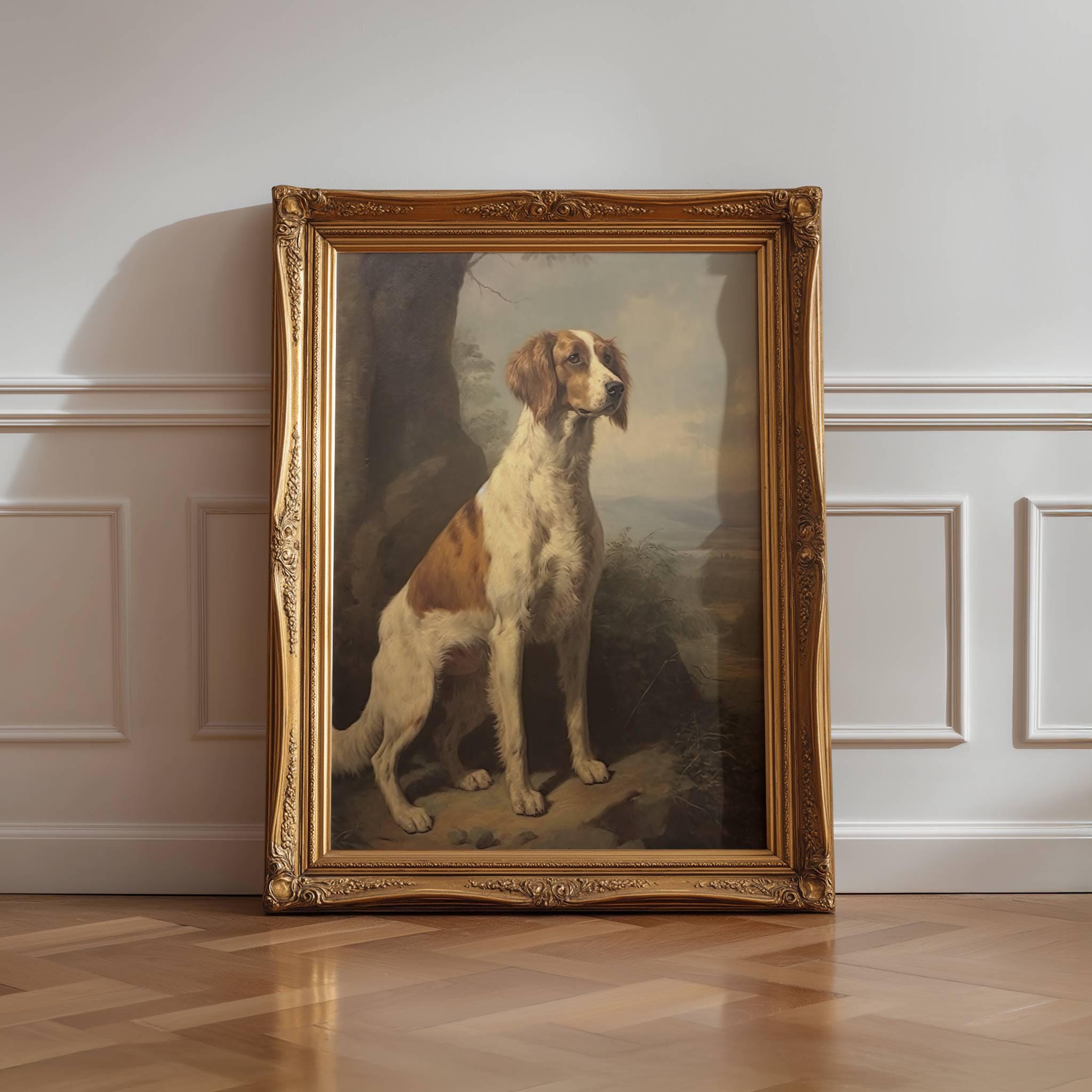 Antique Irish Setter Painting - Spaniel Pointer Dog Oil Painting ...