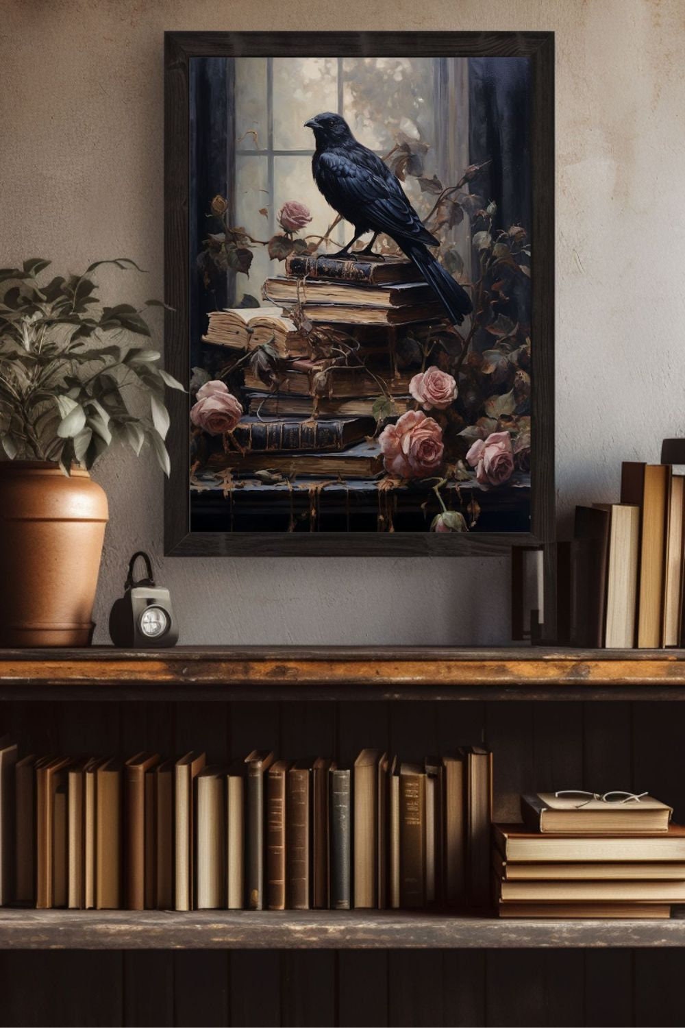 Enchanted Raven and Roses Artwork - Vintage Victorian Style Decor ...