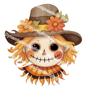 Whimsical Fall Halloween Scarecrow Clip Art - Instant Download ...