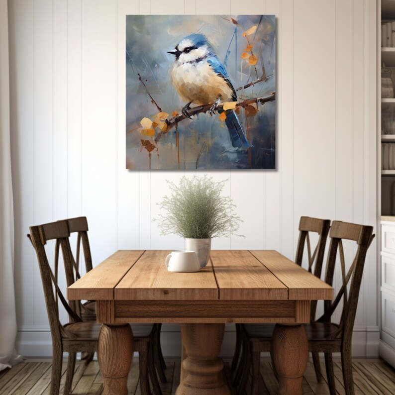 Enchanted Aviary Tufted Titmouse Bird Painting Oil Painting Bird Art ...