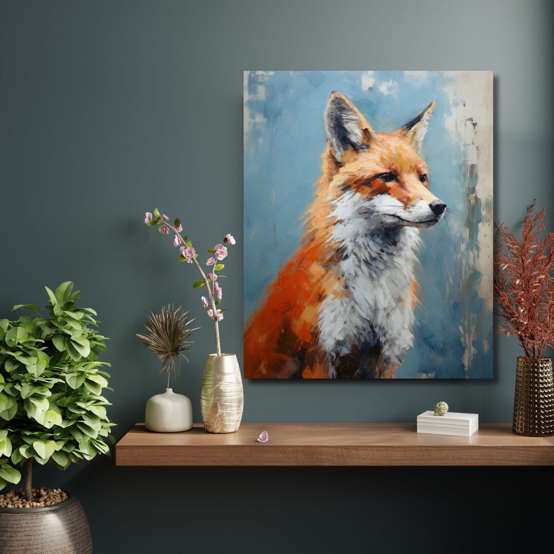 Mystical Fox Portrait - Animal Art - Red Fox Painting - Fox Oil ...