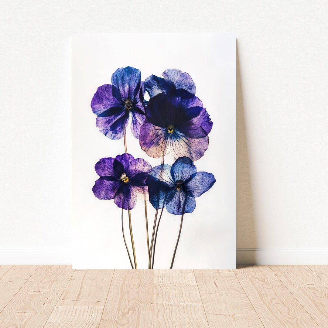 Pressed Flower Art - Violet Birth Flower Art - February Birthday ...