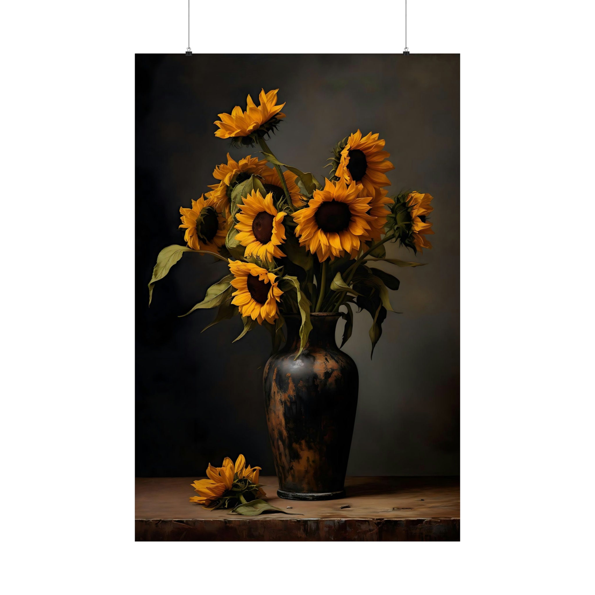 Enchanted Sunflowers Vintage Dark Academia Cottagecore Unframed Premium ...