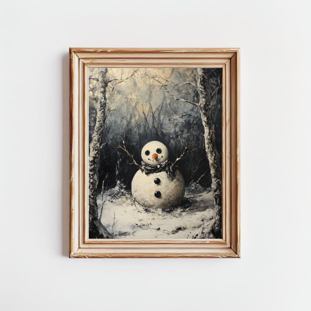 Spooky Snowman - Spooky Christmas Poster - Unique Halloween Art Print ...