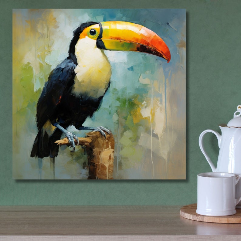 Mystical Toucan Perch - Abstract Bird Art - Avian Artwork - Tropical ...