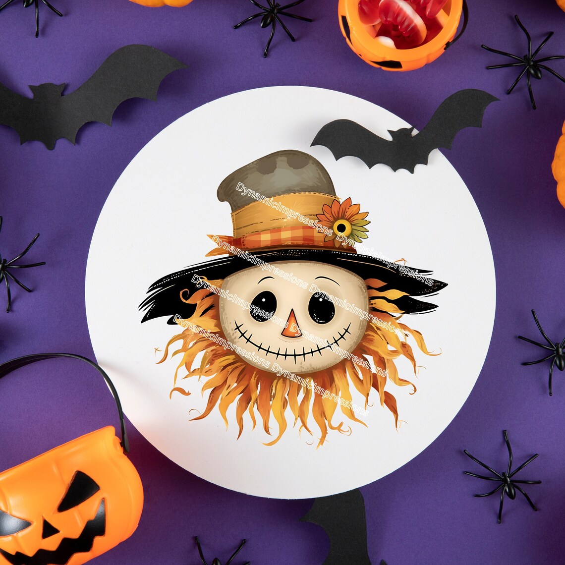 Whimsical Scarecrow Face SVG Clipart Autumn Fall Harvest Graphics ...