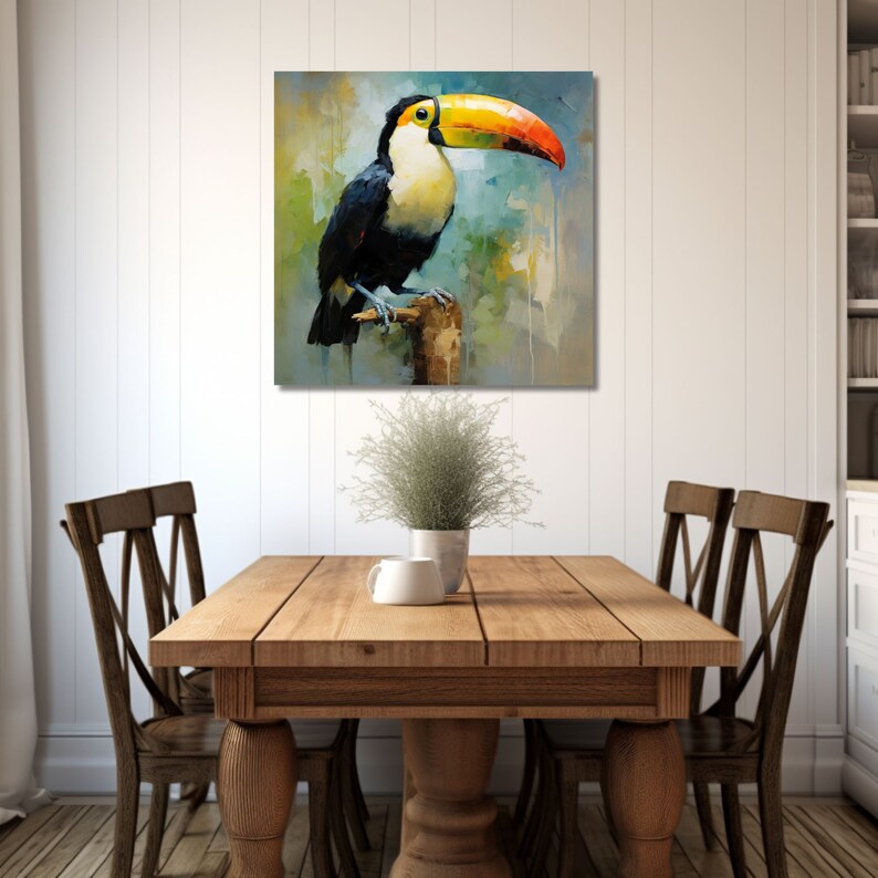 Mystical Toucan Perch Abstract Bird Art Avian Artwork Tropical Bird ...