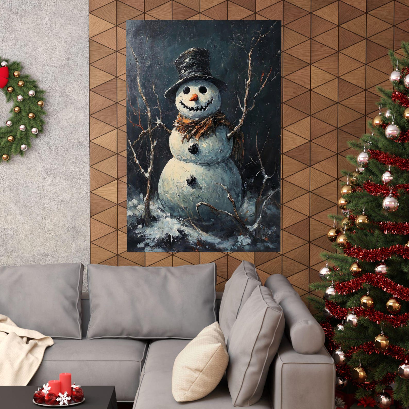 Enchanted Frostbite: Scary Snowman - Spooky Christmas Poster - Unique ...