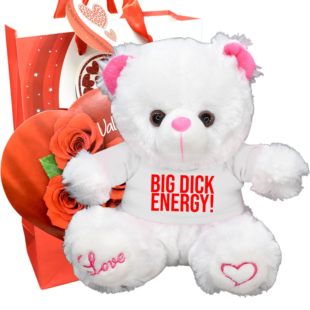 Big Energy Valentines Day Teddy Bear Chocolates Gift Bag Funny Cute ...