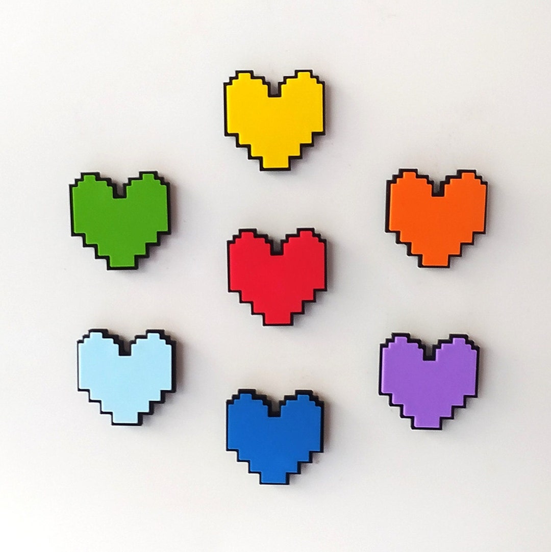Undertale Magnet | Undertale Decor | 8bit Pixel Heart Magnet ...