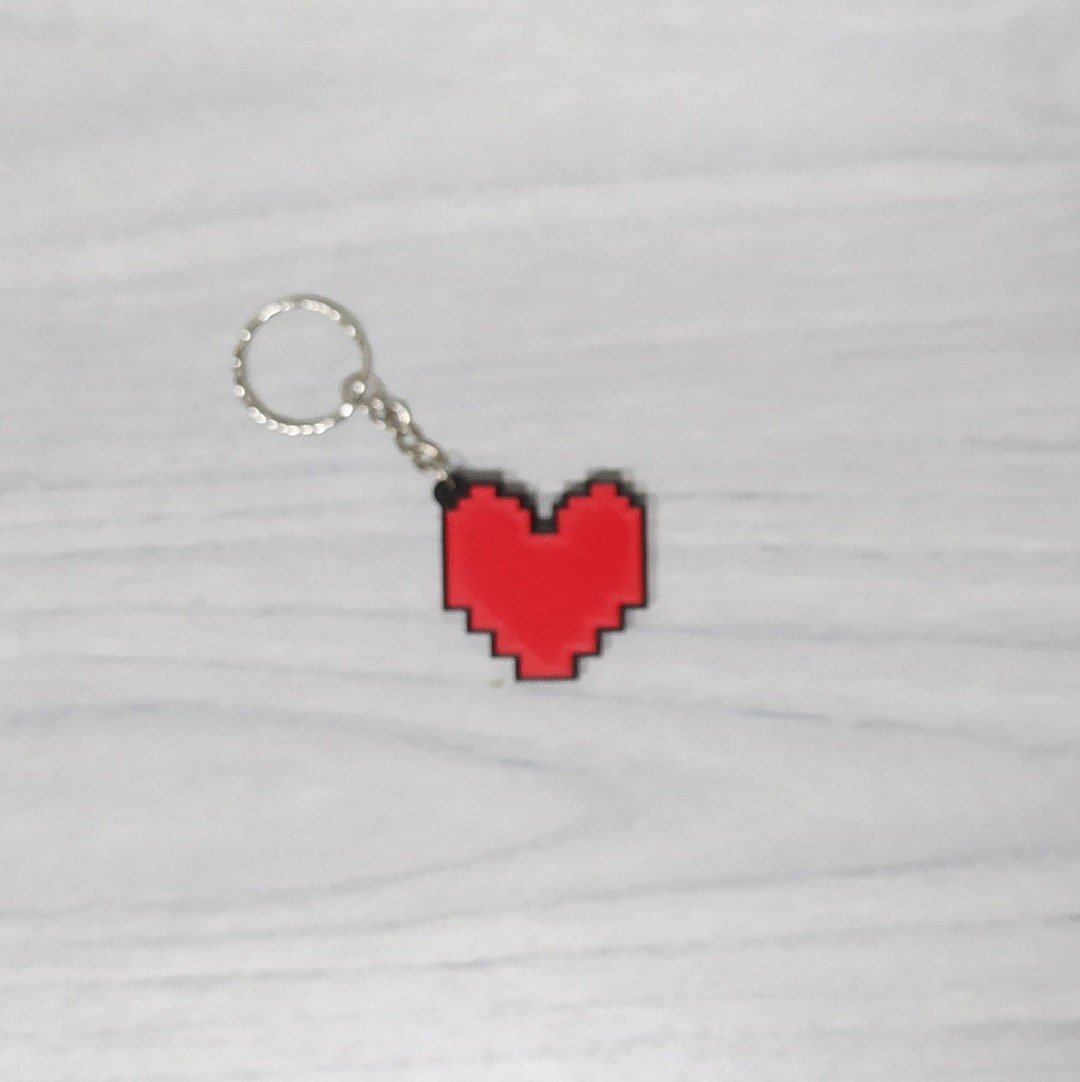 Undertale Keychain | Undertale Bag Charm | 8bit Pixel Heart Keychain ...