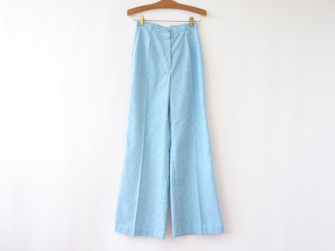 Vintage 70s Light Blue Bell Bottoms by Freda's Originals | High Waisted ...