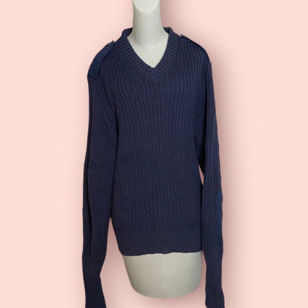 Vintage Wool Military Sweater - Etsy