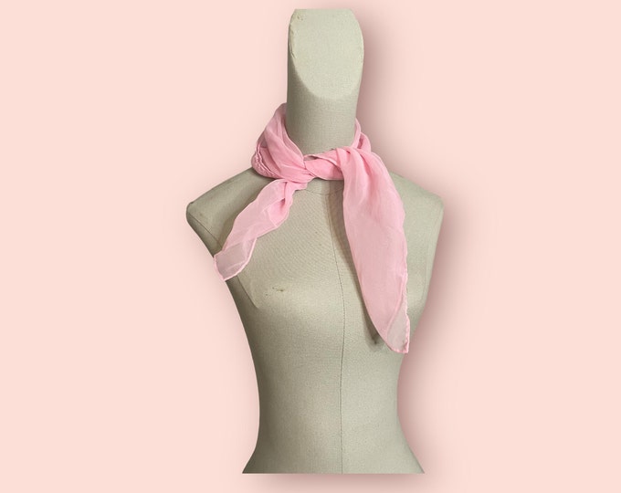 Vintage Sheer Pink Headscarf - Etsy
