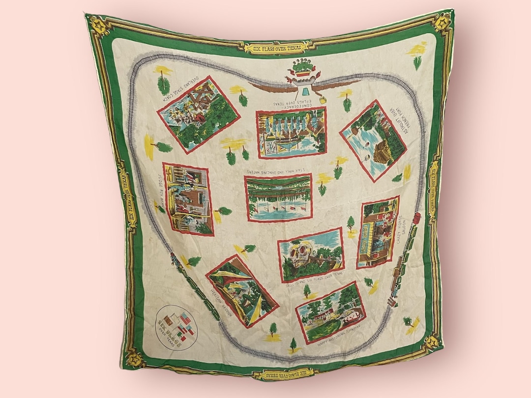 Vintage 6 Flags Over Texas Scarf - Etsy