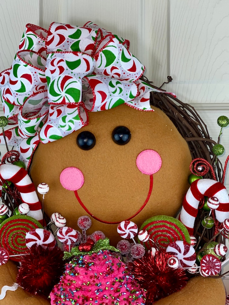 How to Make a Gingerbread Girl Wreath-gingerbread Wreath Instructions ...