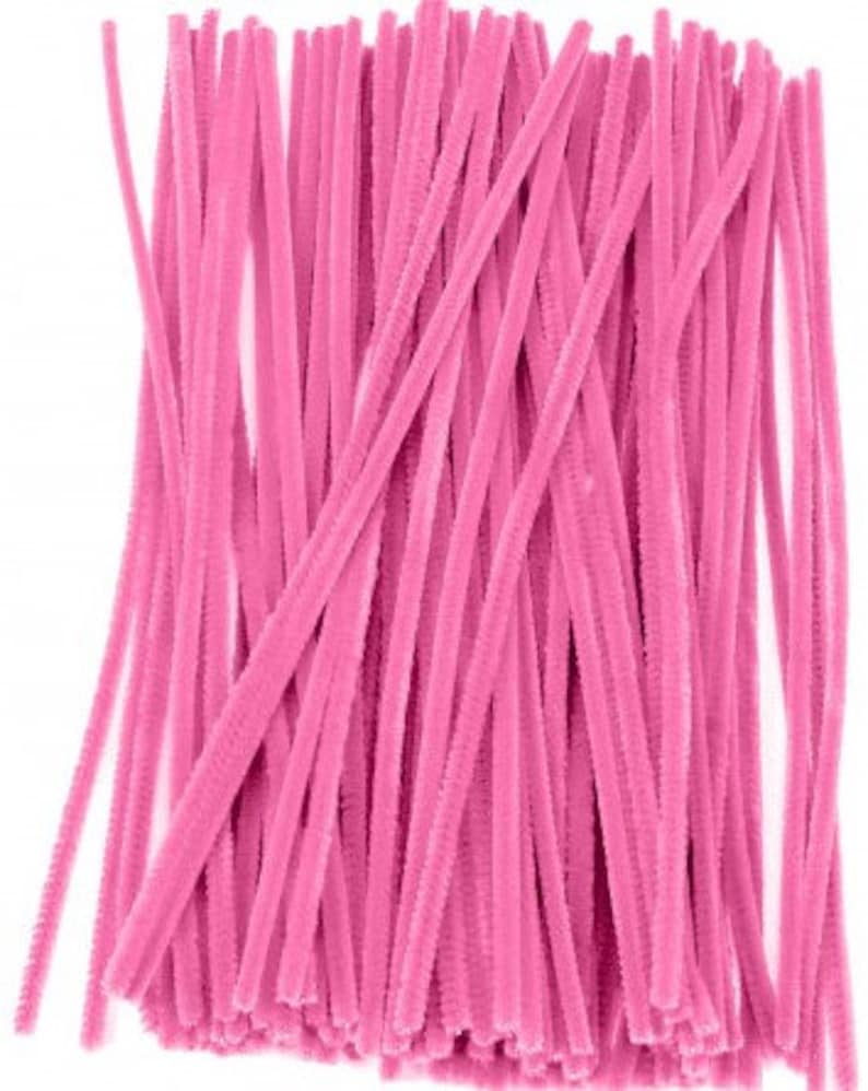 100 Count Box 12"l X 6mm Pink Chenille Stems-pipe Cleaners-craft ...