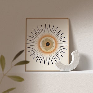 Sun Boho Minimalist Abstract Art-modern Art Decor-iris Eye Anatomy ...