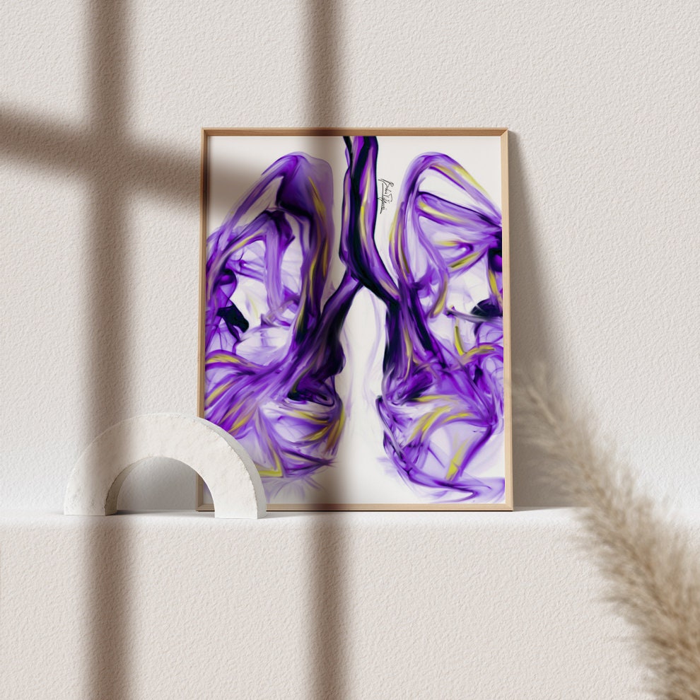 Lungs Anatomy Art Print Pulmonology Wall Art Thorax - Etsy