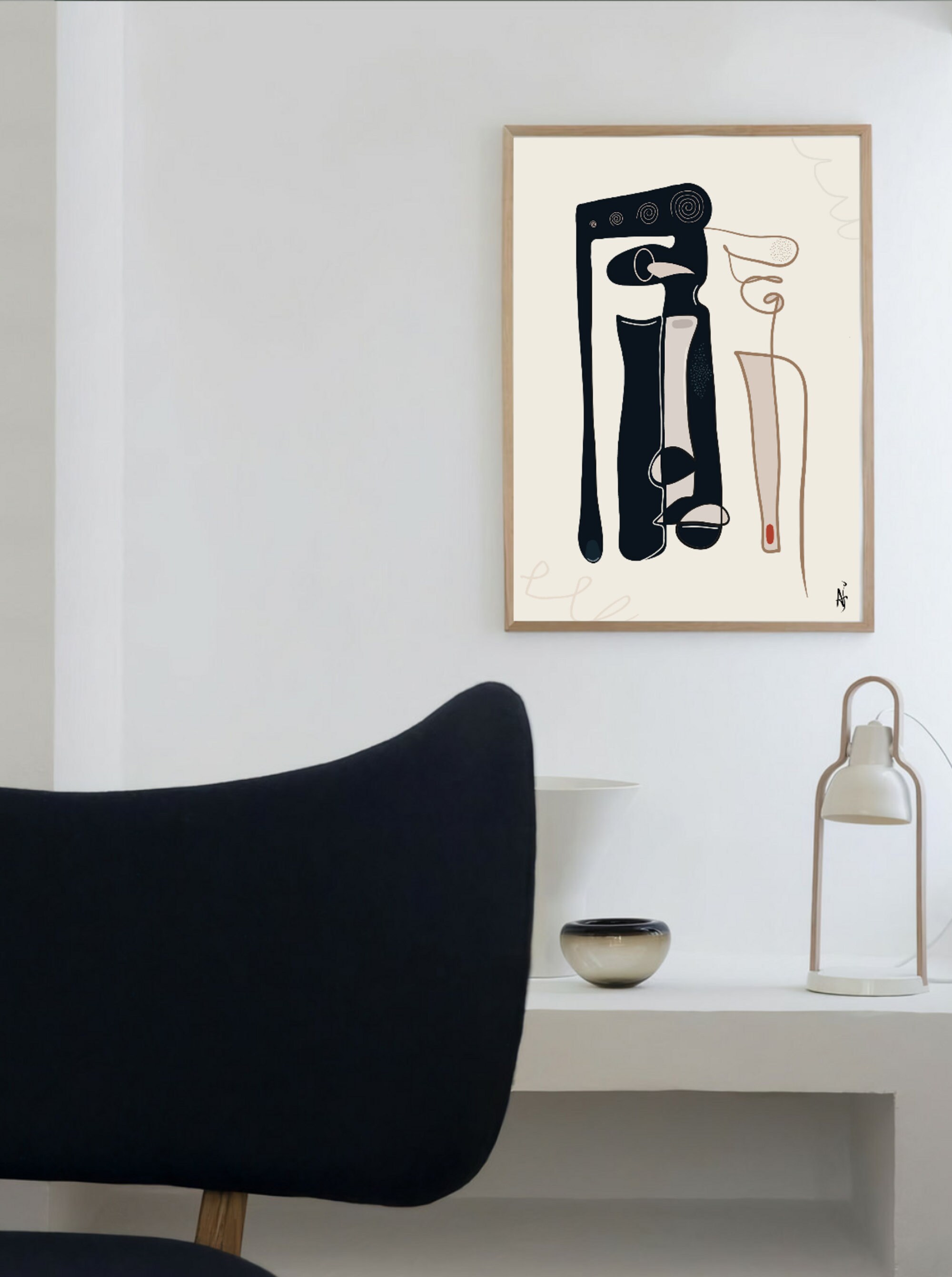 Brain psychology art print-abstract psychiatry art-boho modern | Etsy