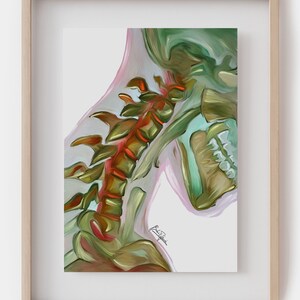 Abstract Cervical Spine Print Art-chiropractor Orthopedic Surgeon Gift ...