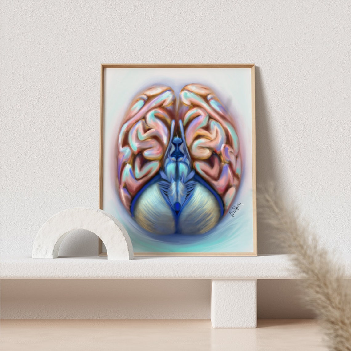 Abstract Brain and Brainstem Art Print Neurology Art-human - Etsy