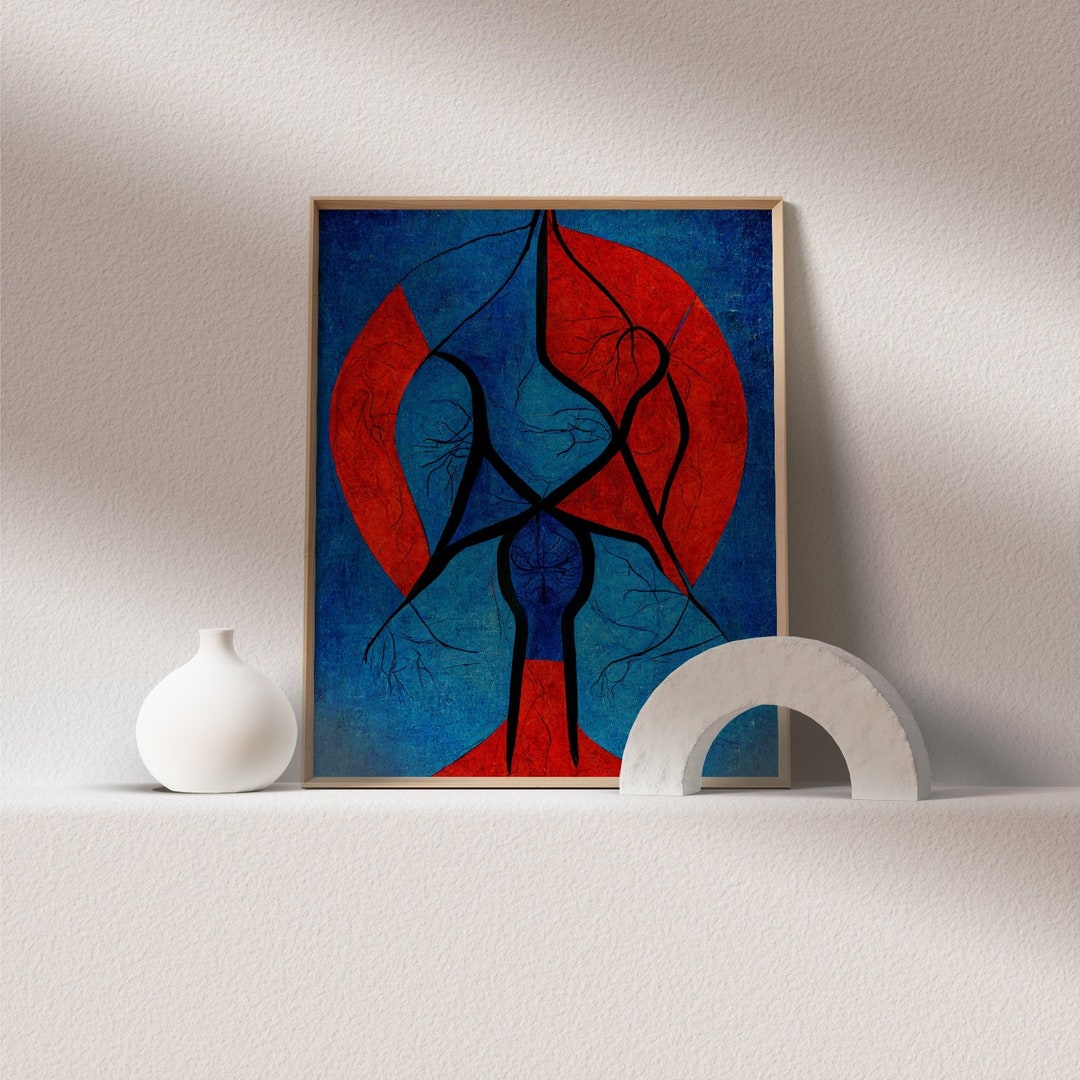 Circle of Willis Art Picasso Style, Anatomy Art Poster, Brain Abstract ...