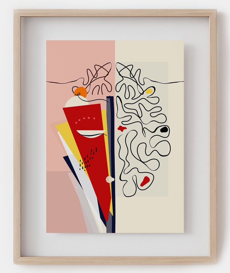 Brain Line Art-brain Boho Art Print Modern Medical Art-human - Etsy