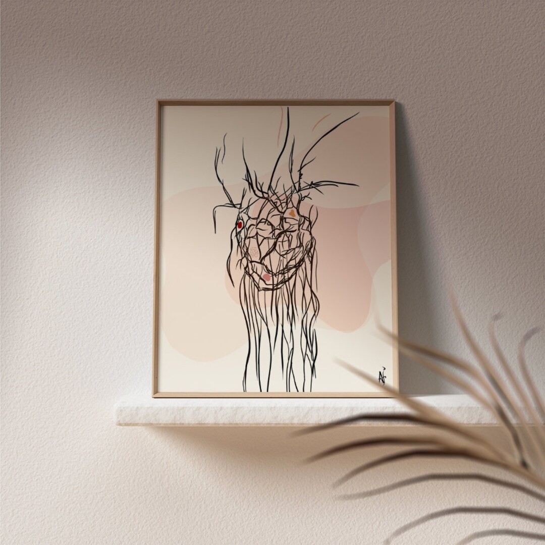 One Line Heart Anatomy Art Print-modern Art- Cardiologist ...