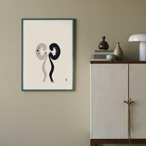 Abstract Kidneys Cross Section Minimalist Boho Art Prints- Nephrology ...