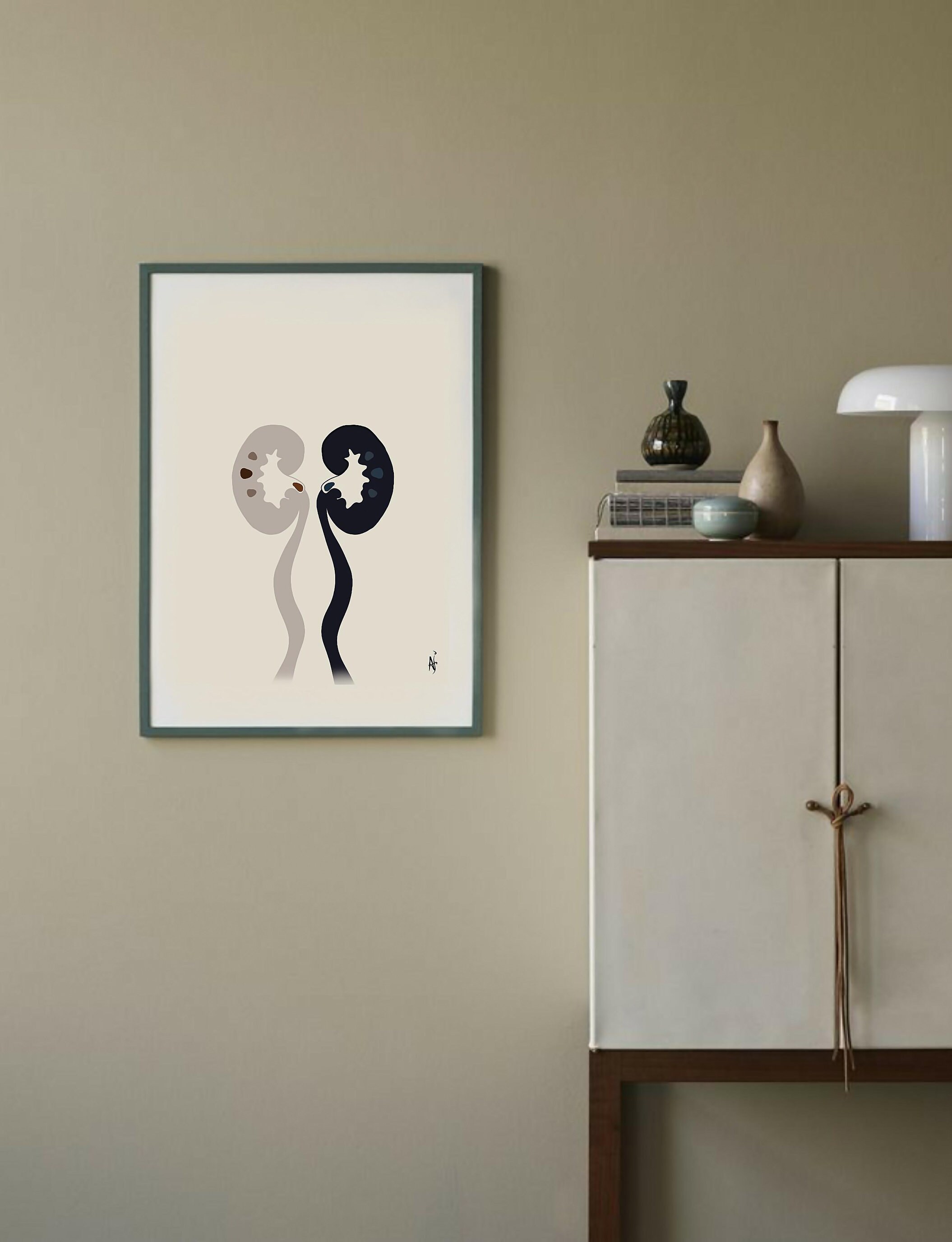 Abstract Kidneys Cross Section Minimalist Boho Art Prints - Etsy