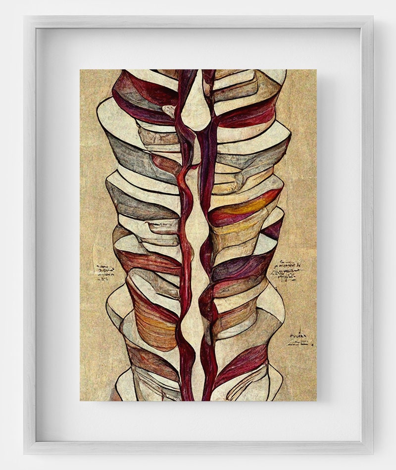 Spine Anatomy Cubism Style,chiropractor Gift,chiropractic Art ...