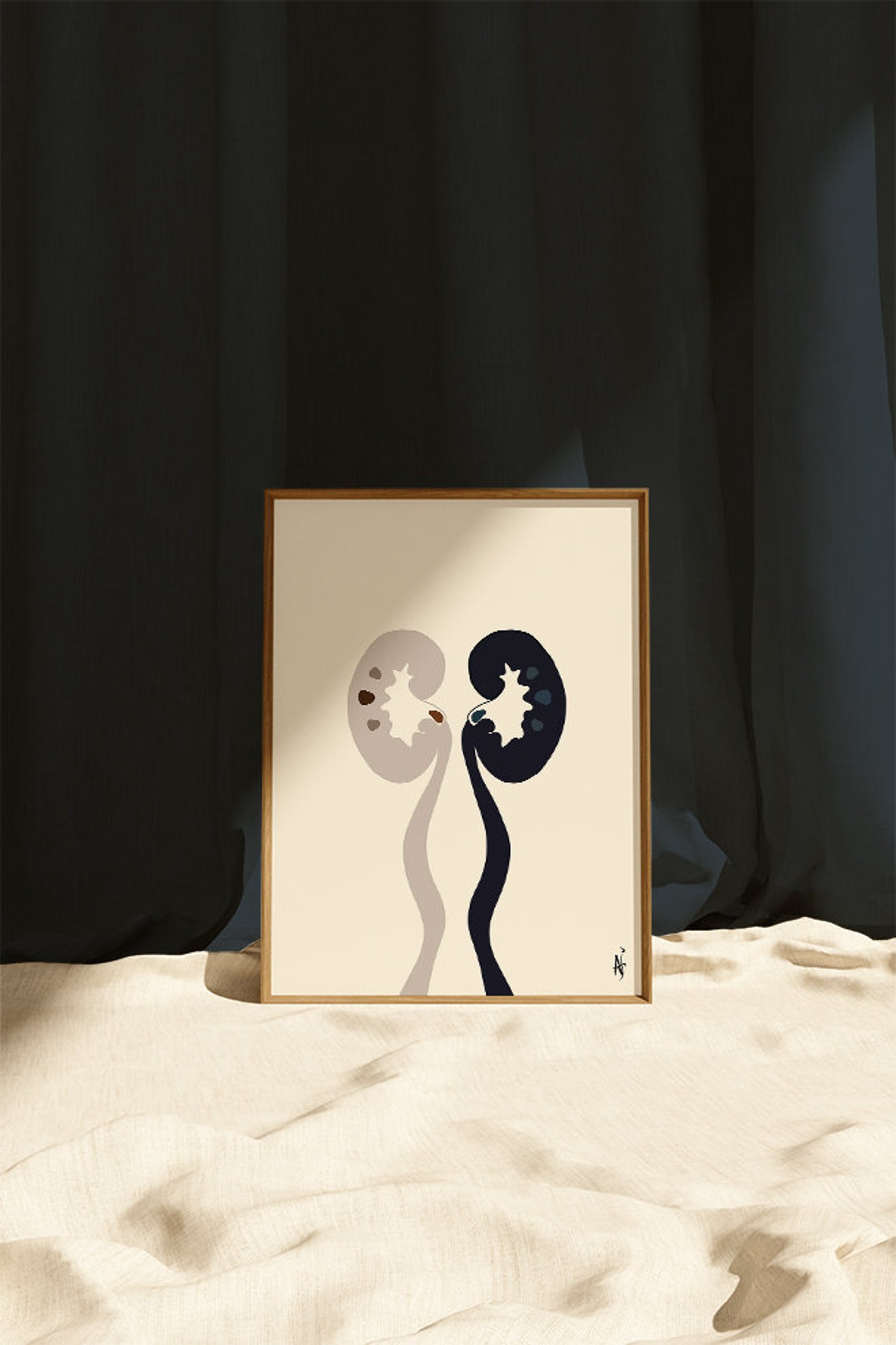 Abstract Kidneys Cross Section Minimalist Boho Art Prints - Etsy