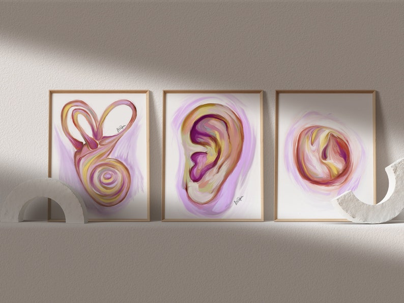 Abstract Ear Artwork External Ear Art Print ENT Art - Etsy