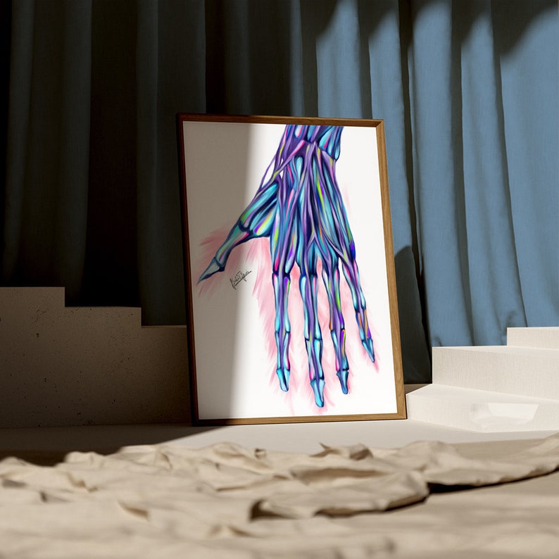 Abstract Hand Anatomy Art Print-hand Bones Muscles - Etsy