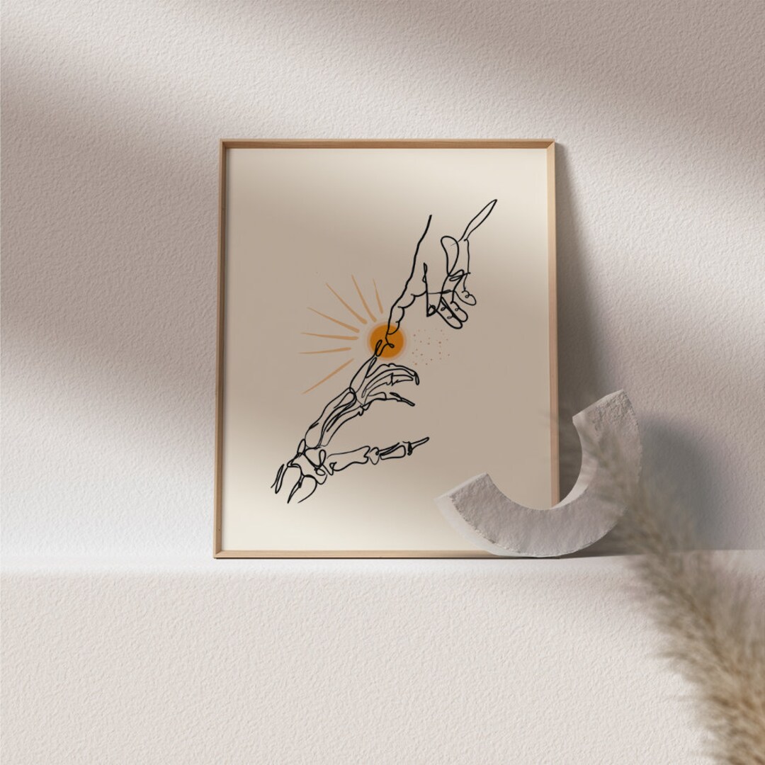Hand Anatomy Line Art-hand Bones Minimalist Art Print-skeletal Hand ...