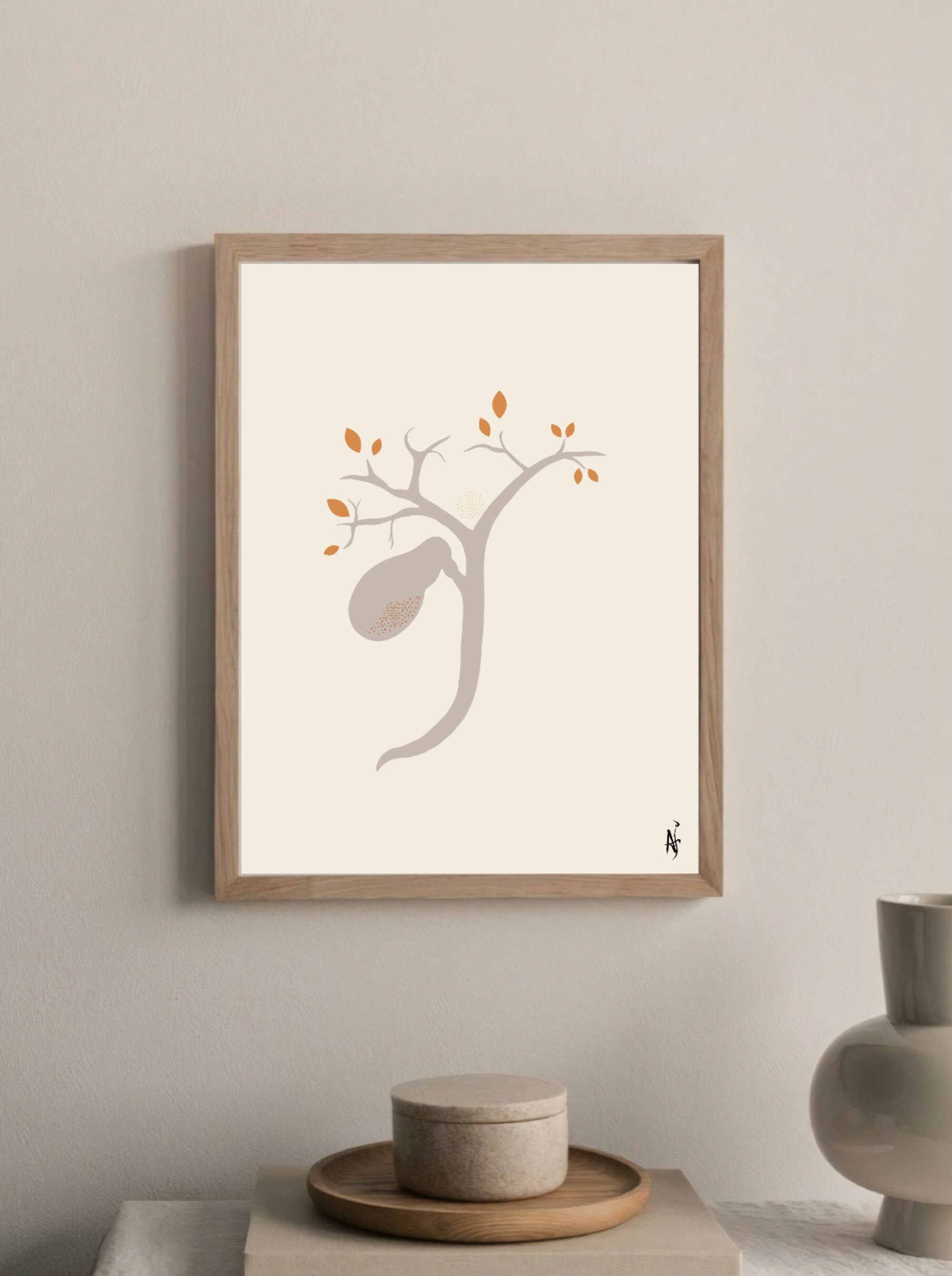 Gallbladder art anatomy print-abstract Boho minimalist art | Etsy