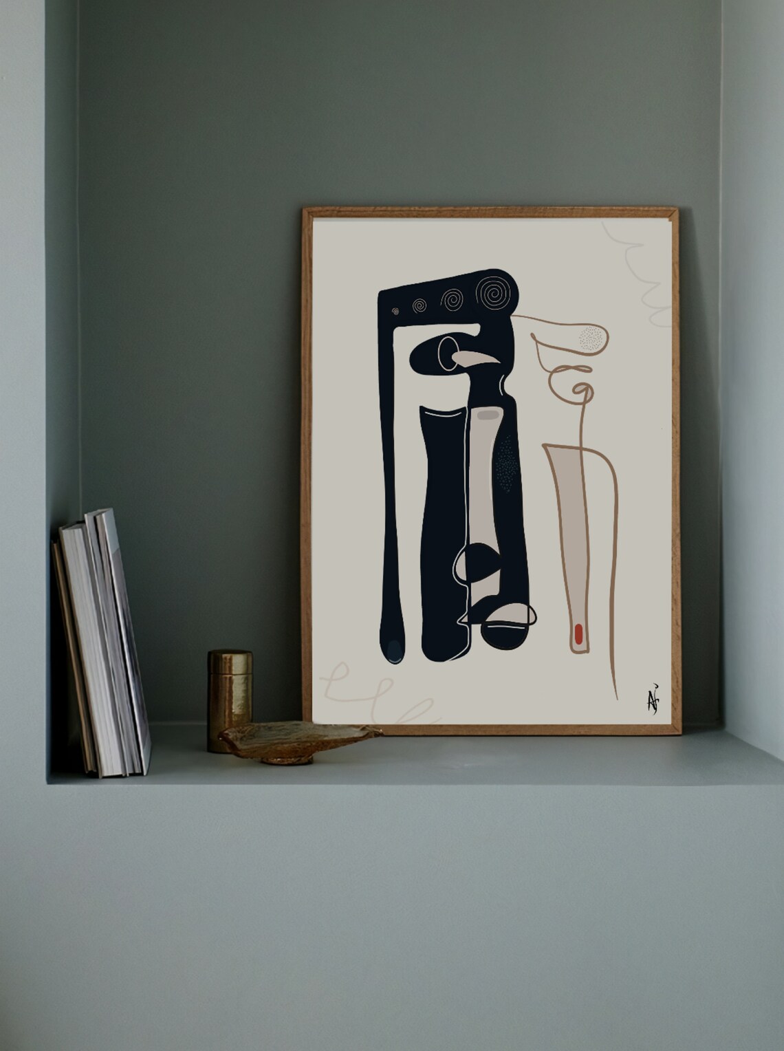 Brain psychology art print-abstract psychiatry art-boho modern | Etsy