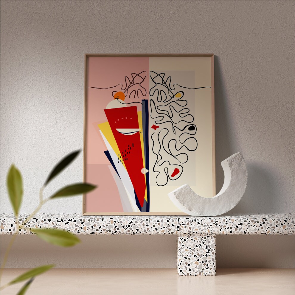 Brain Line Art-brain Boho Art Print Modern Medical Art-human - Etsy