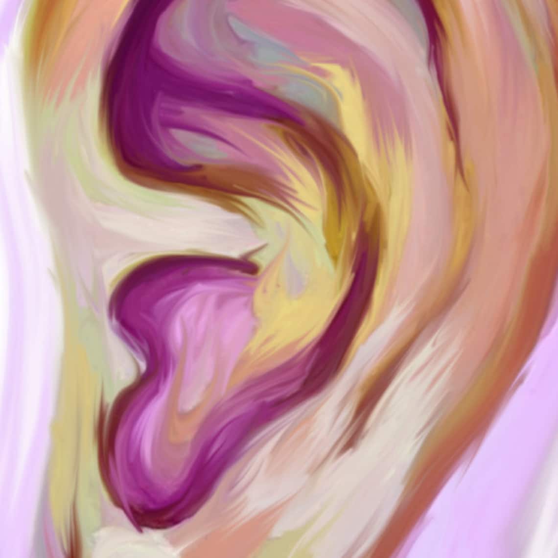 Abstract ear artwork external ear art print ENT art | Etsy