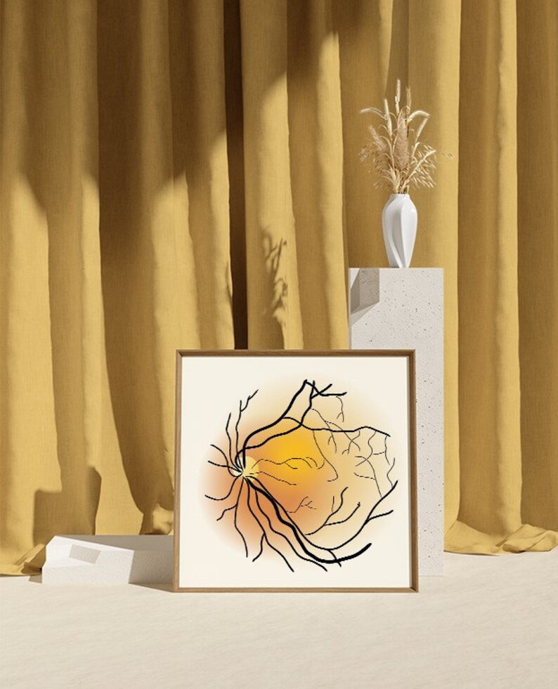 Retina Anatomy Boho Art-human Eye Line Art-ophthalmology Wall | Etsy