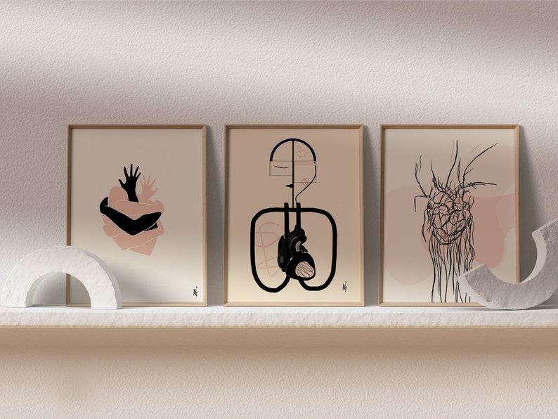 One Line Heart Anatomy Art Print-modern Art Cardiologist | Etsy