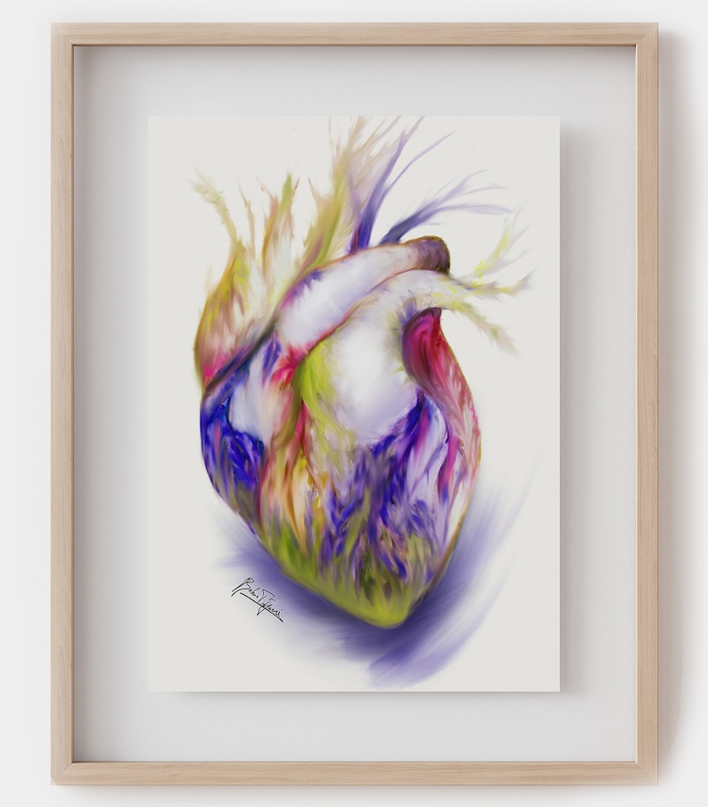 Heart Anatomy Art Print-cardiology Abstract Art-human Heart | Etsy