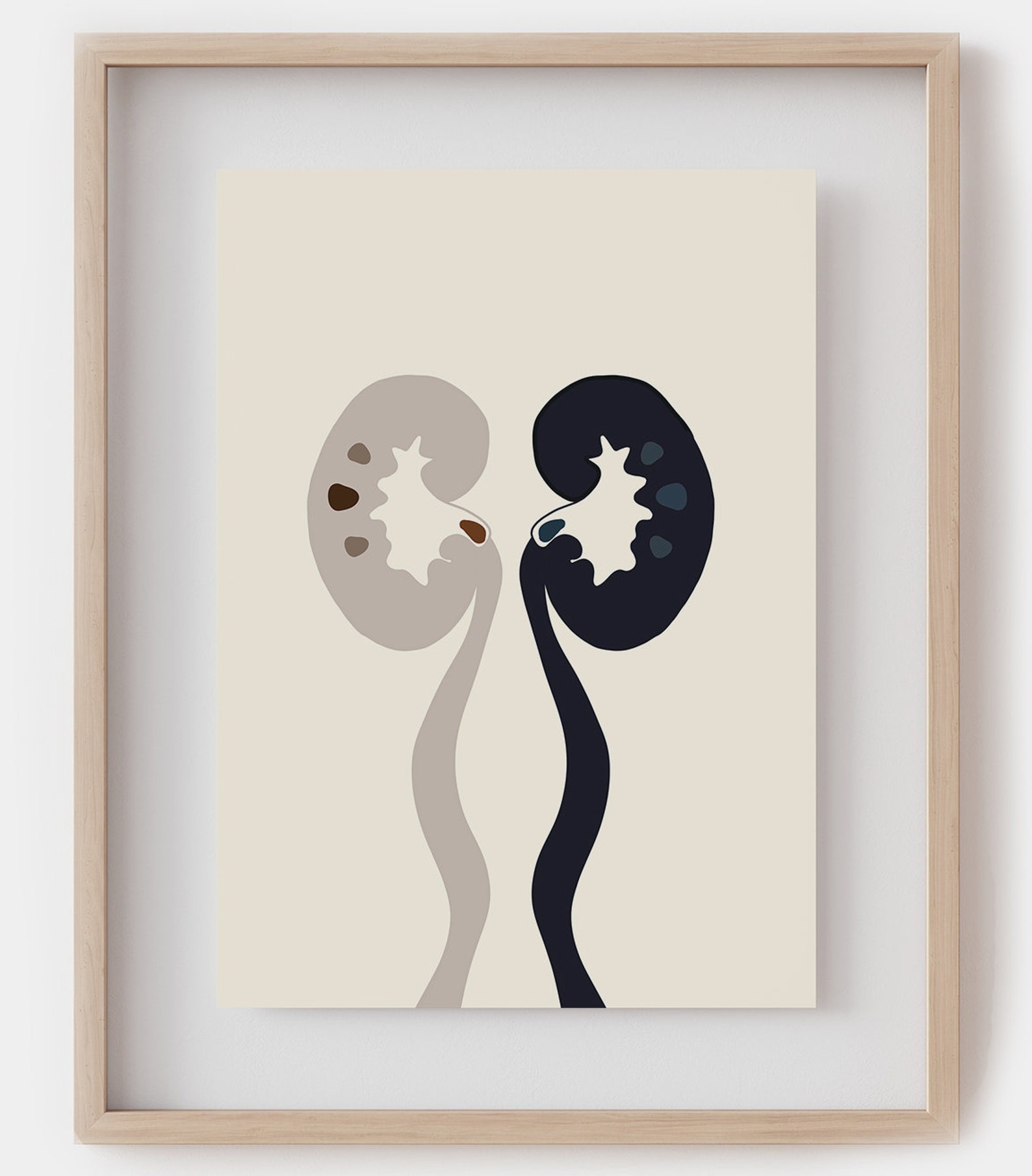 Abstract Kidneys Cross Section Minimalist Boho Art Prints | Etsy