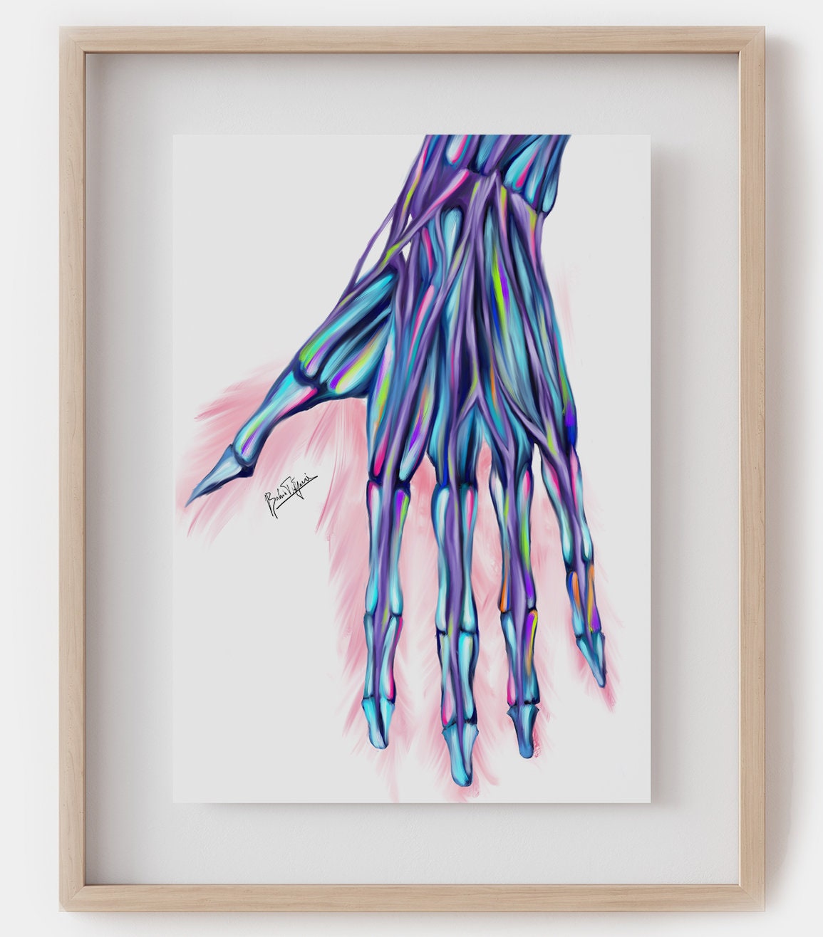 Abstract Hand Anatomy Art Print-hand Bones Muscles - Etsy