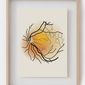 Retina Anatomy Boho Art-human Eye Line Art-ophthalmology Wall Art ...