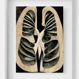 Thoracic Cage Abstract Cubism Art,lungs Art,lung Art,lung Painting ...